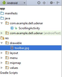Scrolling Activity · Android Studio