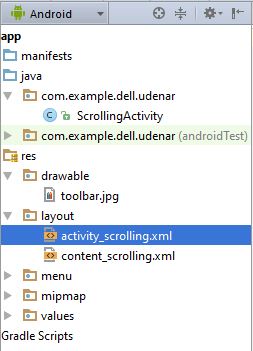 Scrolling Activity · Android Studio